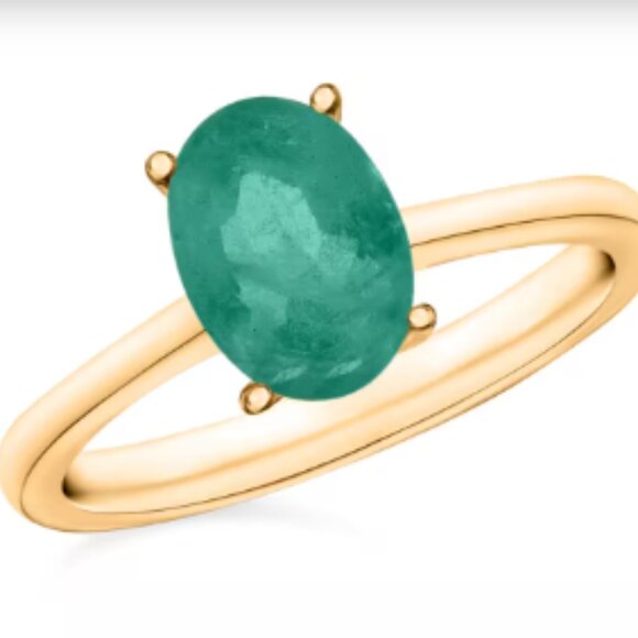 Jewelry | Kagem Zambian Emerald 12 Ctw Solitaire Ring | Poshmark